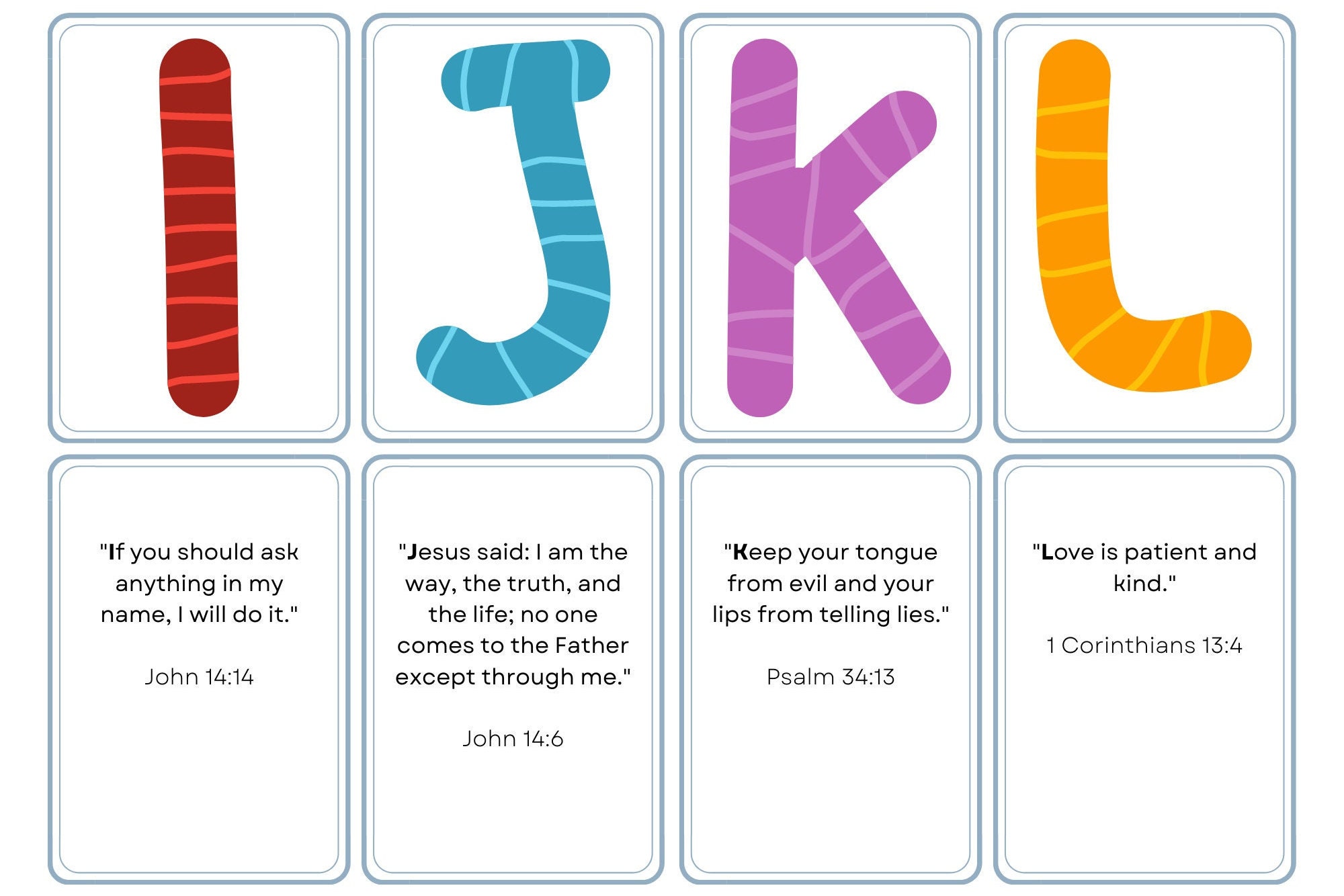 ABC Bible Memory Verse Cards for Kindergarten Young Kids - Etsy
