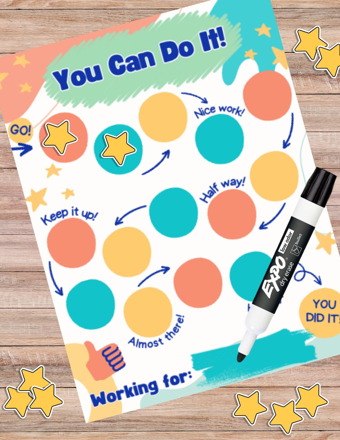 You Can Do It! Goal Tracker Reward Chart Cutout Printable Download PDF ...