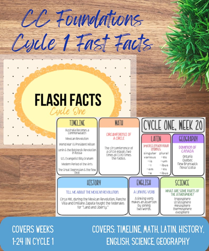 Classical Conversations 4x6 Flash Facts Memory Work Travel Cards ...