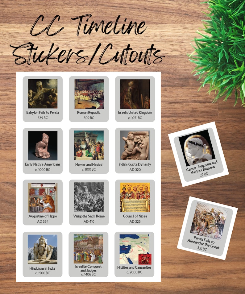 Timeline Stickers Cut Outs Printable Digital Classical Conversations ...