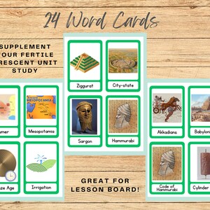 Ancient Mesopotamia Kindergarten Vocabulary Flash Cards - Etsy