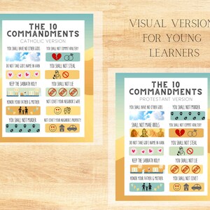 Ten Commandments Worksheet Catholic & Protestant Sunday School ...