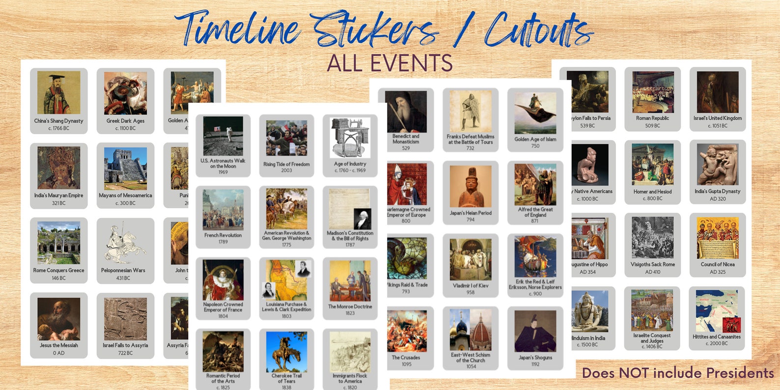 Timeline Stickers Cut Outs Printable Digital Classical Conversations ...