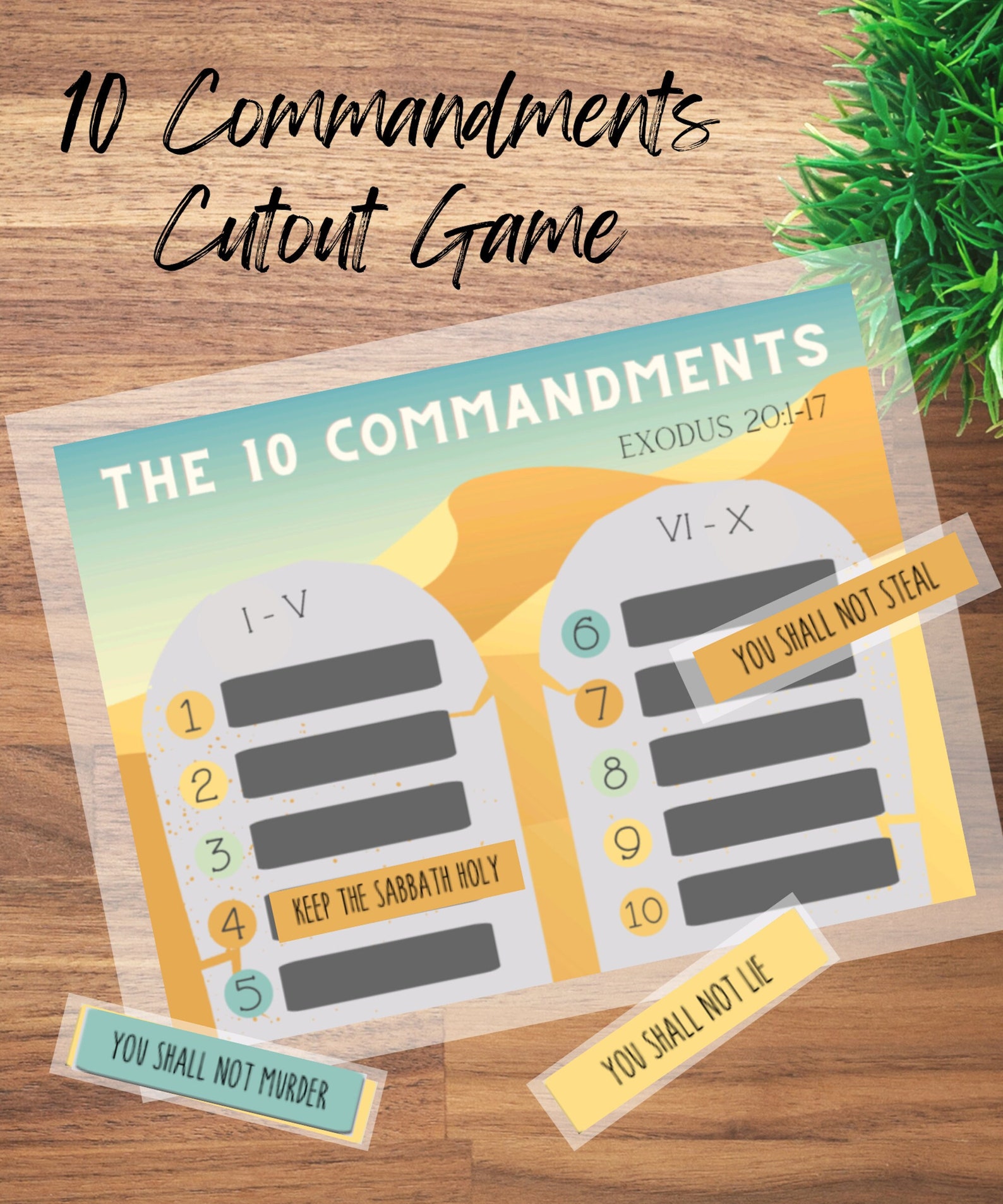 Ten Commandments Worksheet Catholic & Protestant Sunday School ...