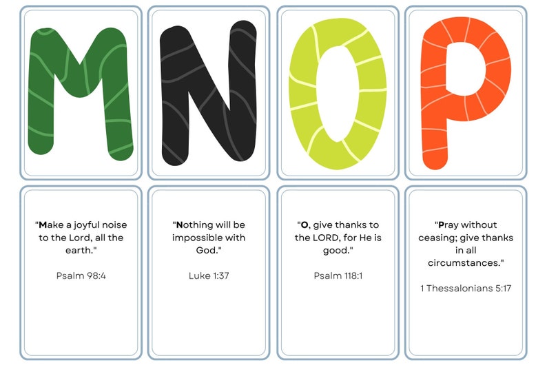 ABC Bible Memory Verse Cards for Kindergarten Young Kids - Etsy
