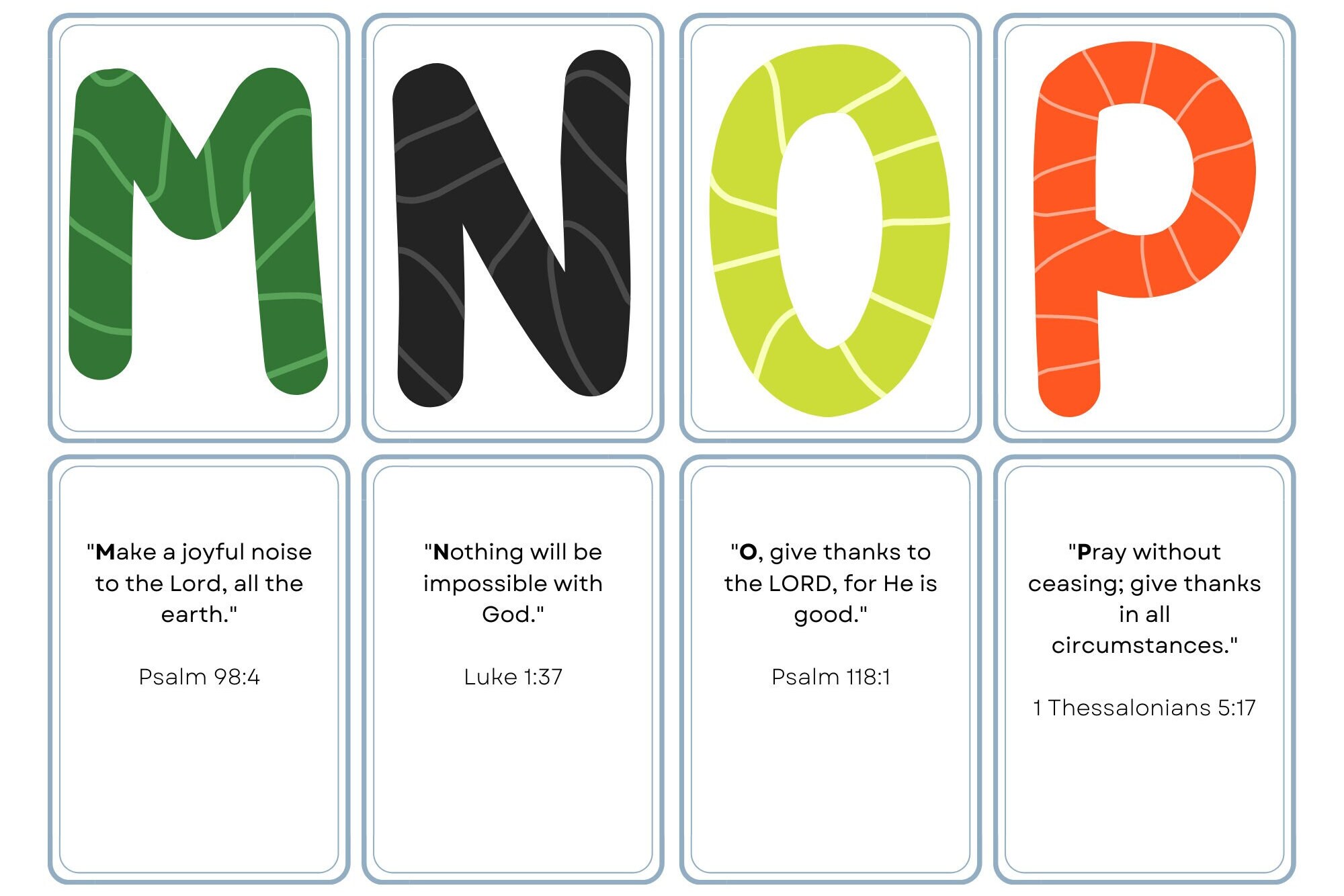 ABC Bible Memory Verse Cards for Kindergarten Young Kids - Etsy