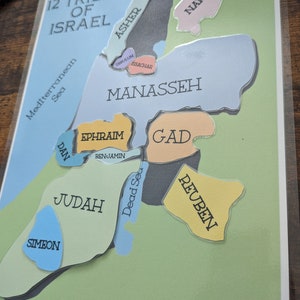Twelve Tribes of Israel Map Worksheet Cutout Sunday School Christian ...