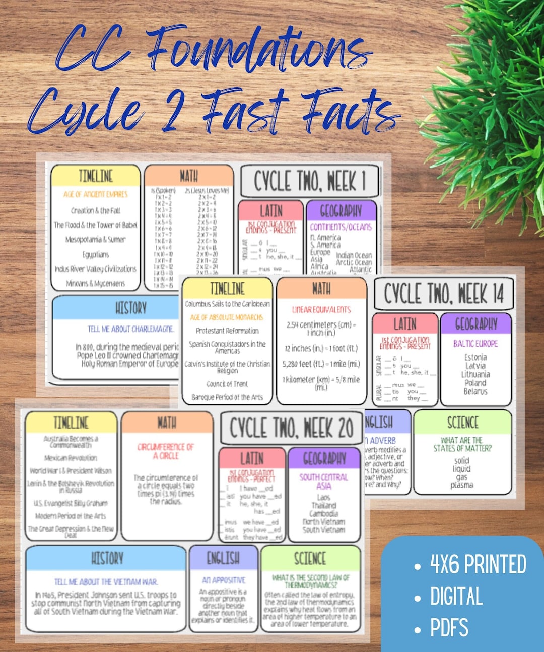 Classical Conversations 4x6 Flash Facts Memory Work Travel Cards ...