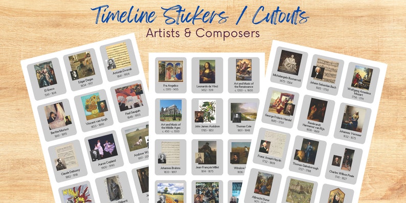 Timeline Stickers Cut Outs Printable Digital Classical Conversations ...