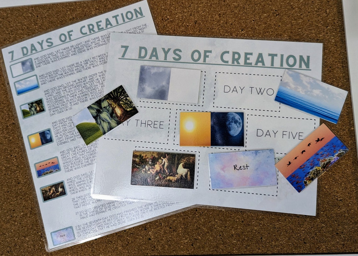 The 7 Days of Creation Cutout Printable, Bible Puzzle, Sunday School ...