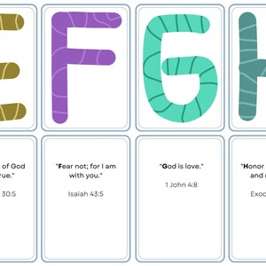 ABC Bible Memory Verse Cards for Kindergarten Young Kids - Etsy