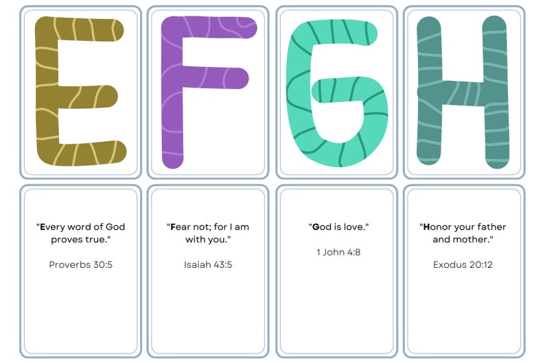 ABC Bible Memory Verse Cards for Kindergarten Young Kids - Etsy