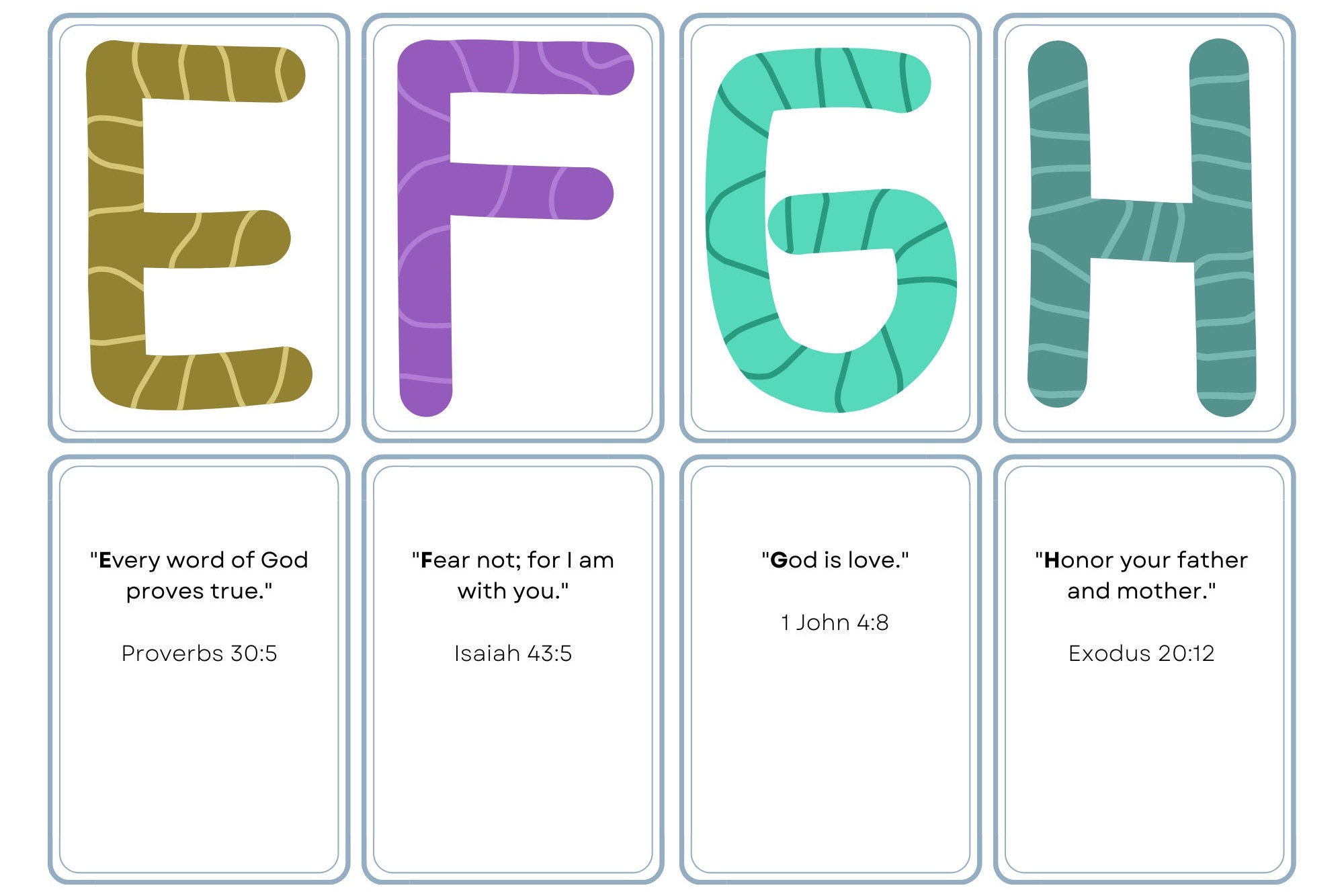 ABC Bible Memory Verse Cards for Kindergarten Young Kids - Etsy