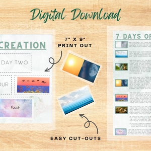 The 7 Days of Creation Cutout Printable, Bible Puzzle, Sunday School ...