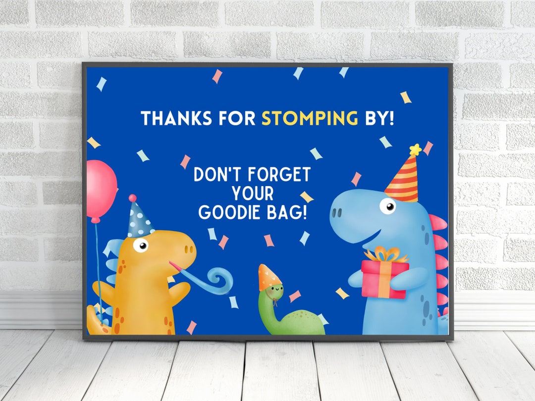 Dinosaur Party Goodie Bag Sign Decor - Etsy
