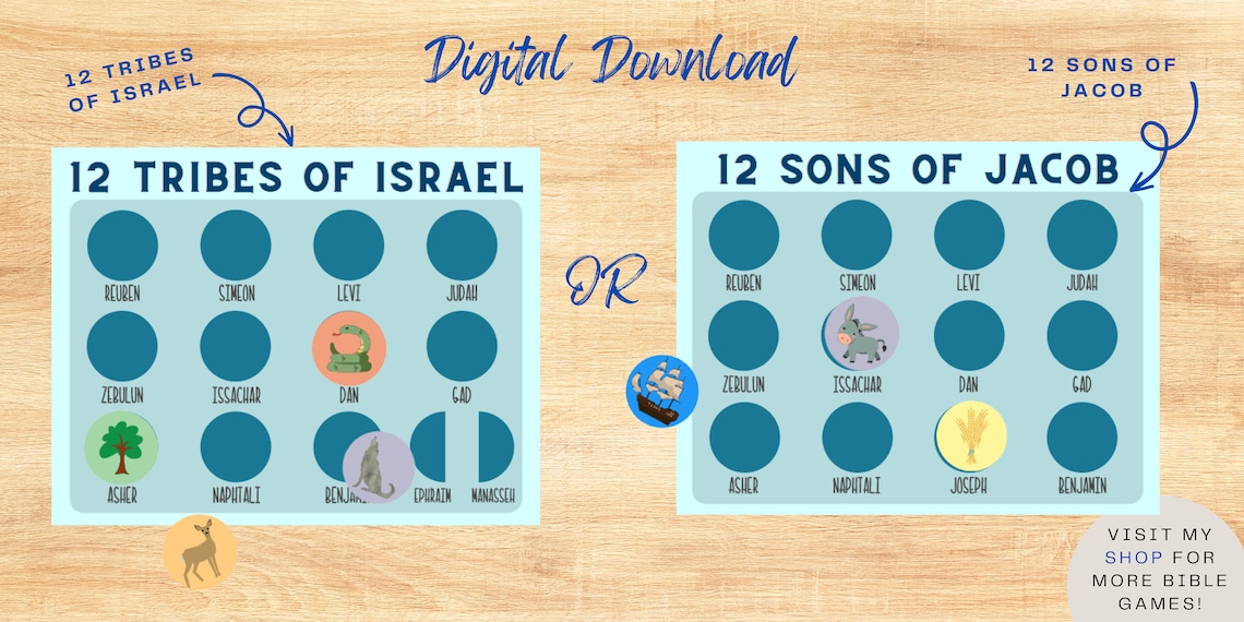 Twelve Tribes of Israel Sons of Jacob Worksheet Cutout Sunday School ...