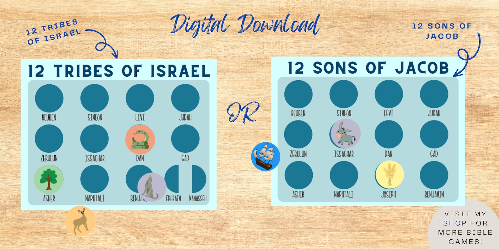 Twelve Tribes of Israel Sons of Jacob Worksheet Cutout Sunday School ...