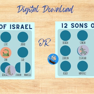 Twelve Tribes of Israel Matching Game, Sons of Jacob (PDF Printable) - Etsy