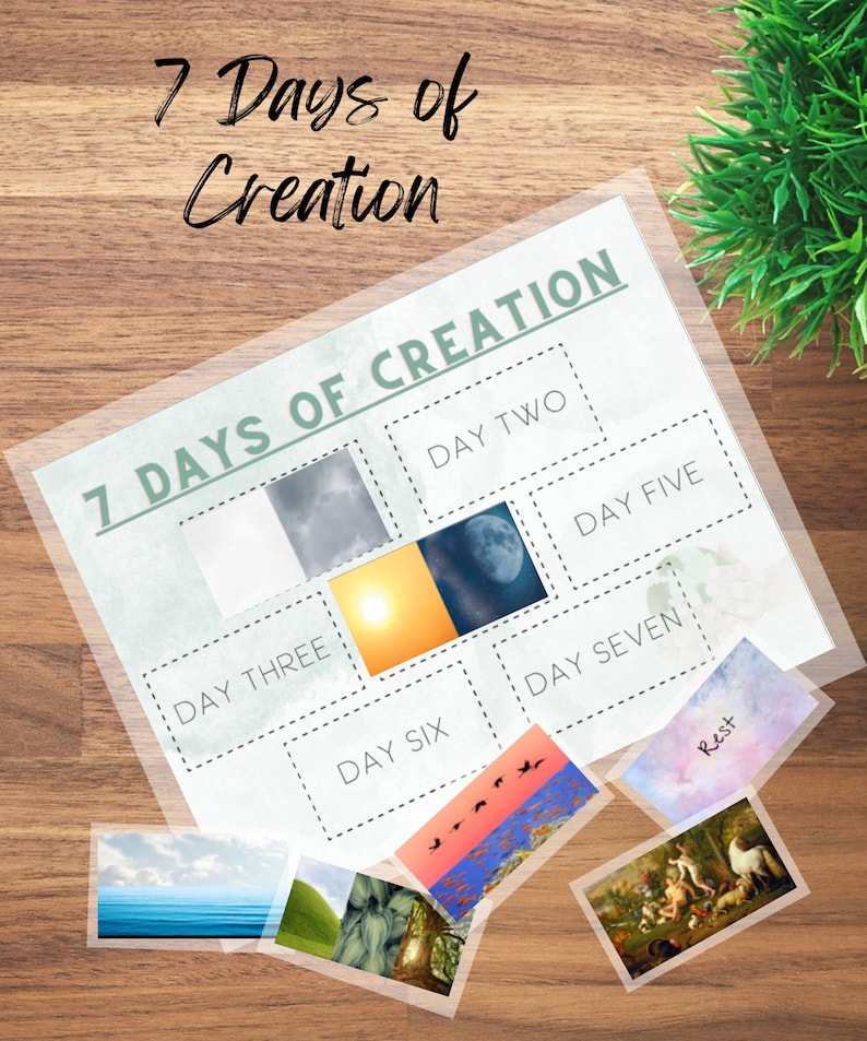 The 7 Days of Creation Cutout Printable, Bible Puzzle, Sunday School ...
