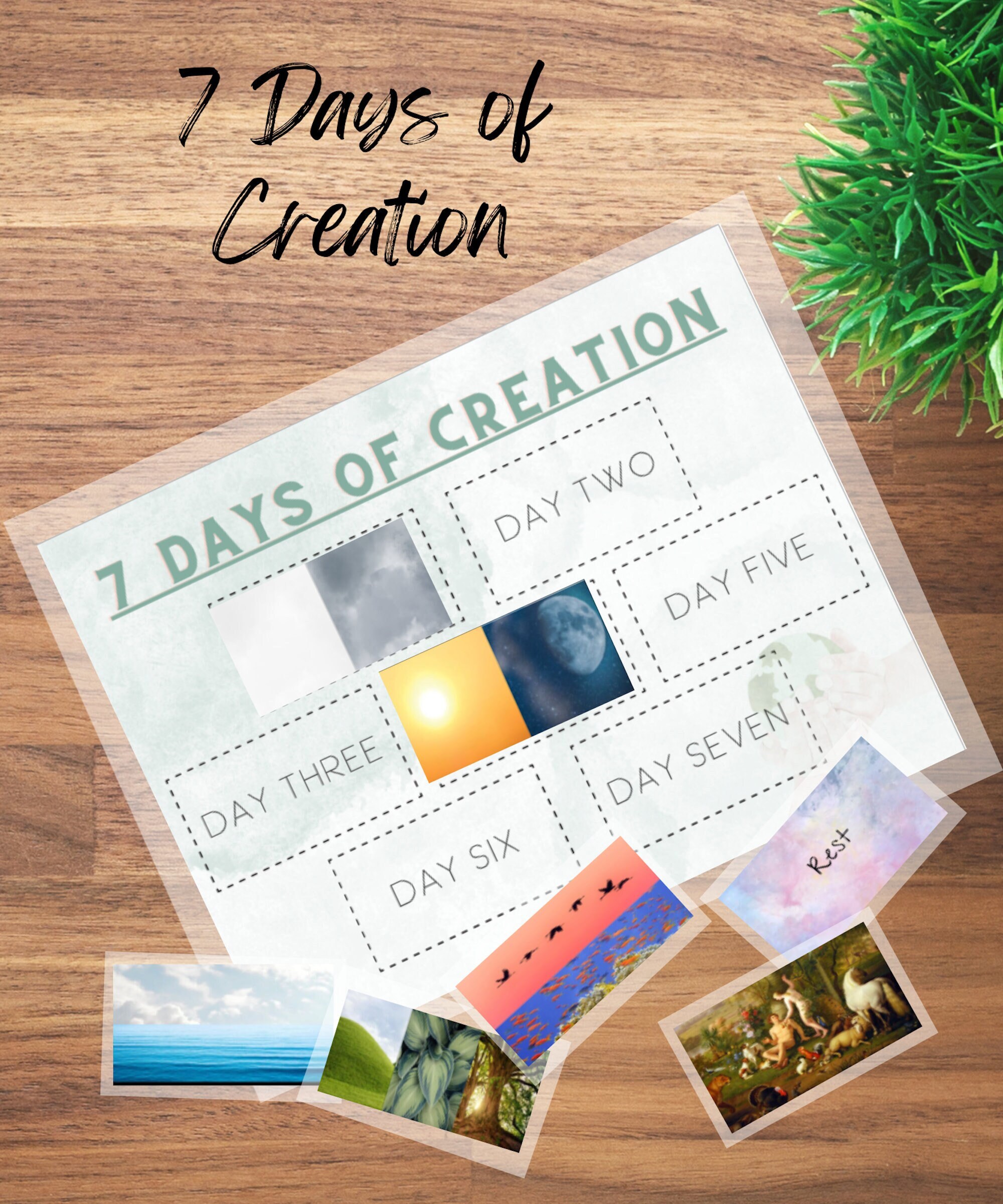 The 7 Days of Creation Cutout Printable, Bible Puzzle, Sunday School ...