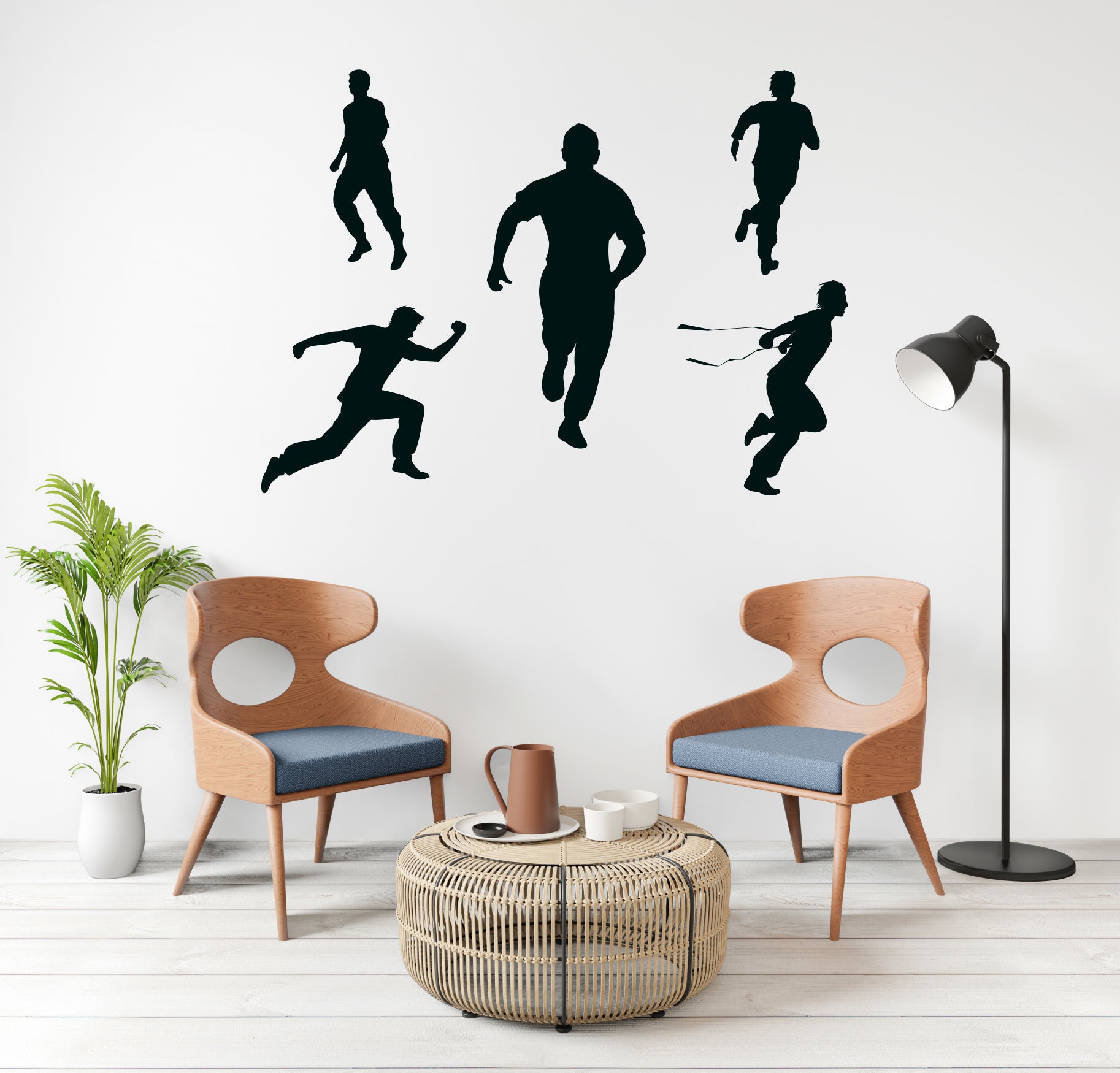 Running Silhouette Sports Wall Decals Stickers Set of Runners - Etsy