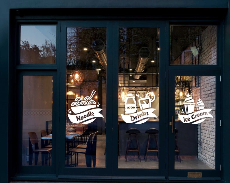 Restaurants Stores Shop Entrance Signs, Front Window, Decal Sticker ...