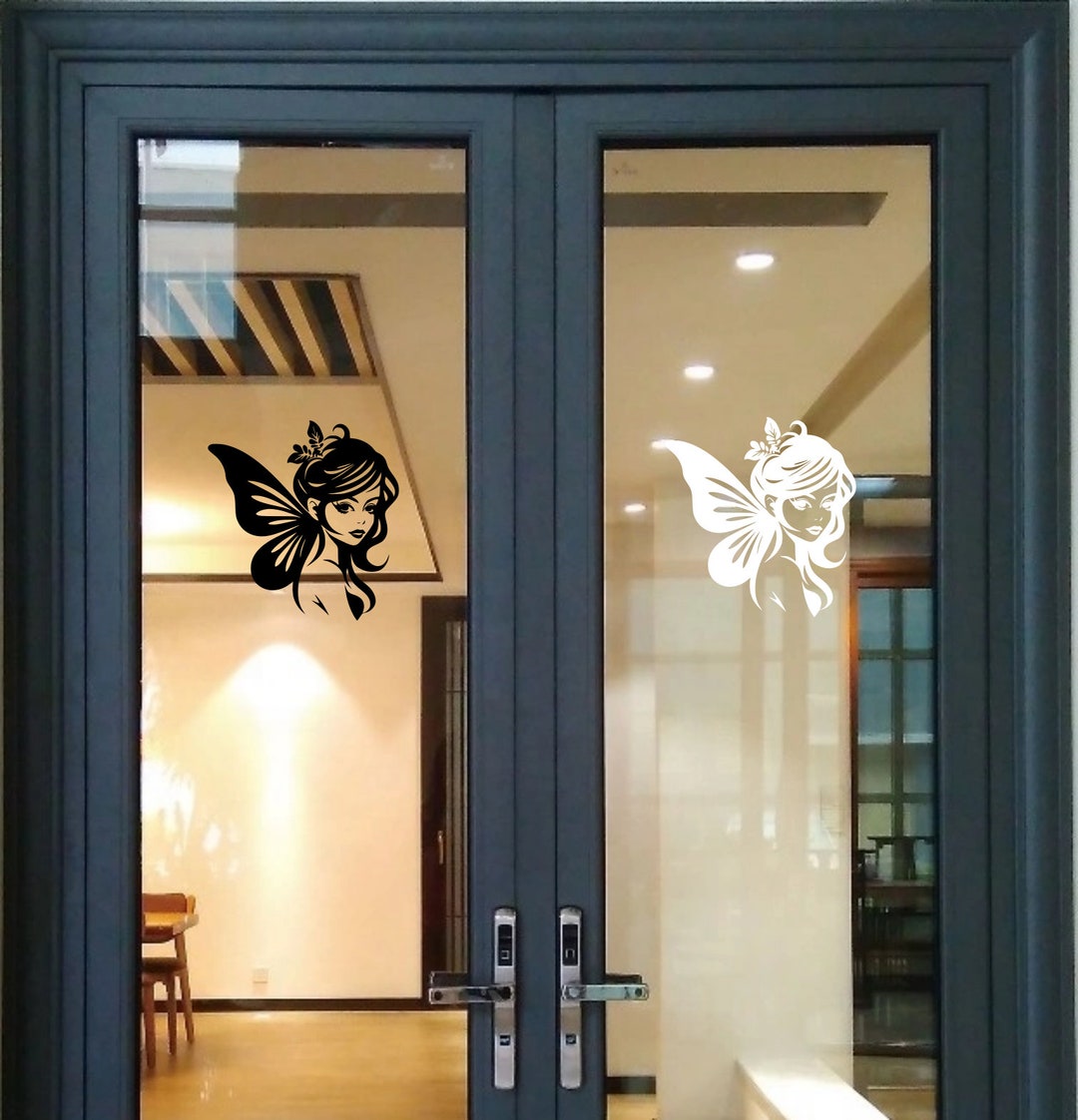 Glass Door Vinyl Decal Beautiful Peeking Girl Sticker - Etsy