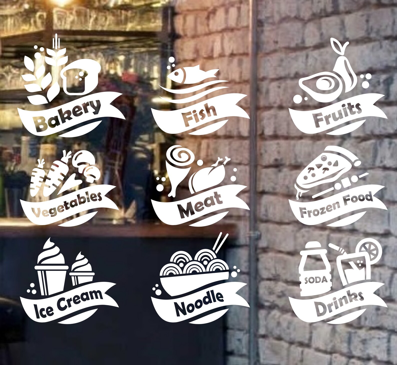 Restaurants Stores Shop Entrance Signs, Front Window, Decal Sticker ...