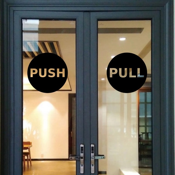 Push Pull Glass Door Sign - Etsy