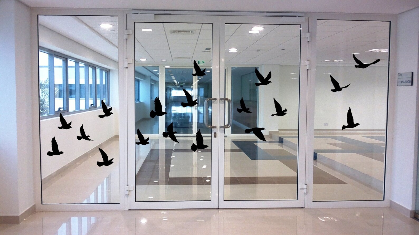 Set of 18 Flying Birds Stickers & Decals Glass Door, Windows, Wall ...
