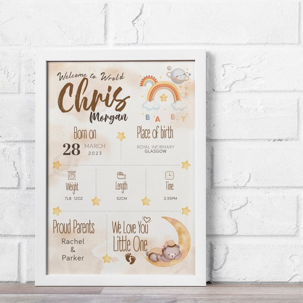 New Baby Frame - Etsy UK