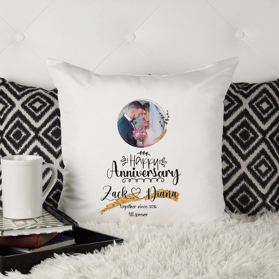 Anniversary Personalised Cushion, Couple Personalised Cushion, Couple ...
