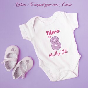 Baby Monthly Milestone Personalised Bodysuits, Personalised Baby ...