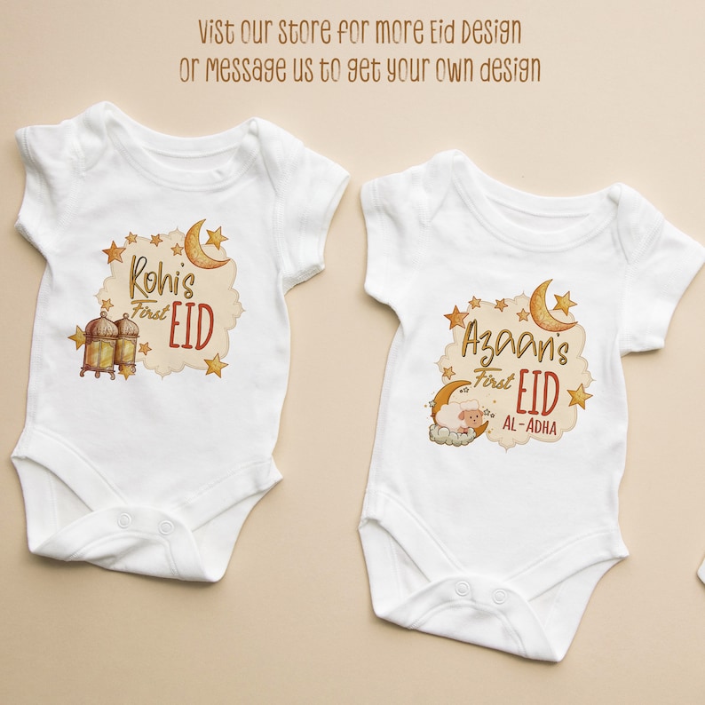 First Eid Baby Bodysuit, Personalised Eid Baby Bodysuit, First Eid Baby ...