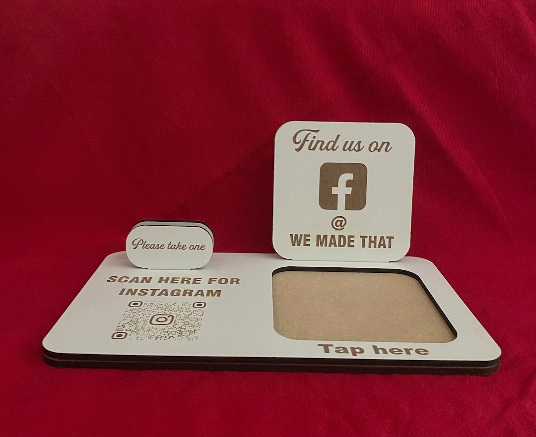 Sum Up Card Reader Business Card Holder Qr Code And Social Etsy Uk