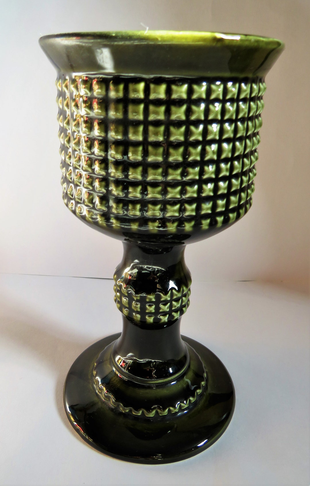 Vintage Arthur Wood Olive Green Sylvac Manhattan Style Goblet - Etsy