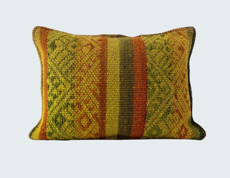 Peruvian Colorful Lumbar Pillow for Couch, Boho Throw Pillow ...