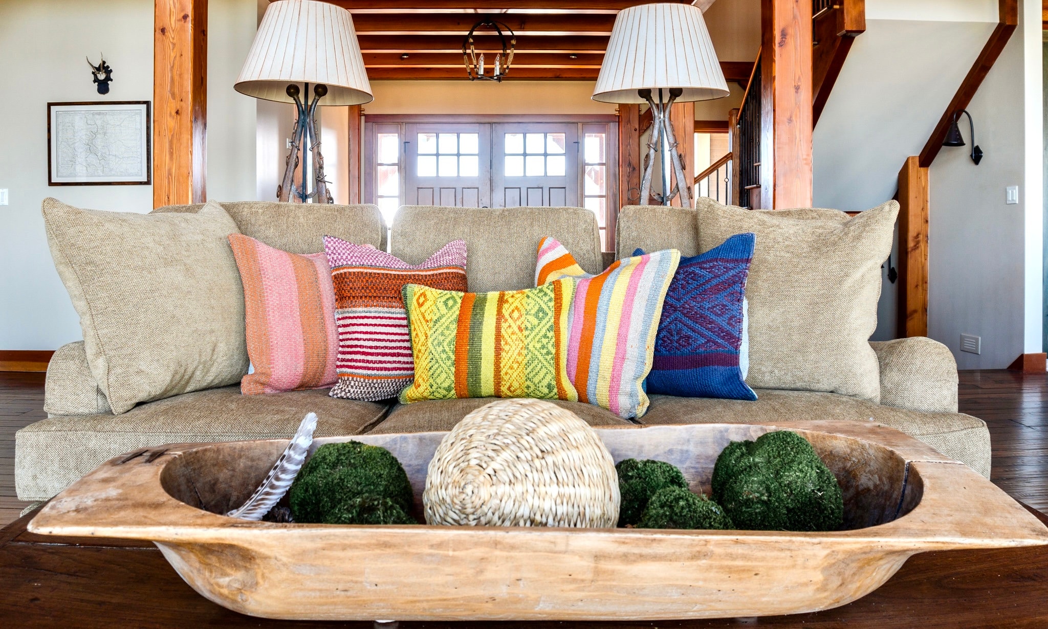 Koralle Vintage Dekokissenbezug, handgewebte Wolle Boho, dekorative ...