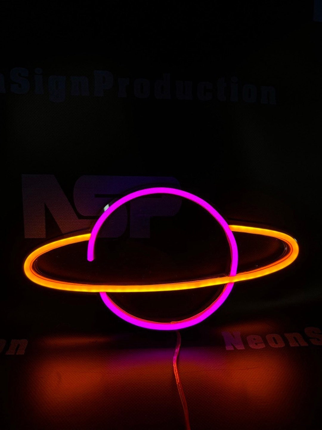 Saturn Planet Neon Sign, Planet Led Neon, Saturn Led Sign, Custom Neon ...