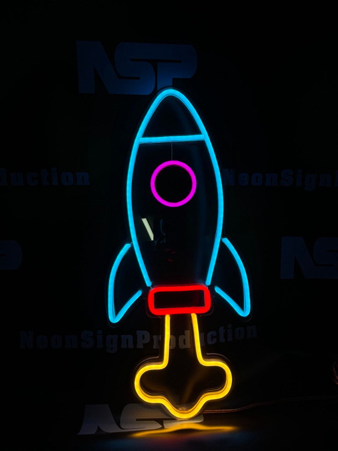Rocket Neon Sign,bedroom Neon Sign, LED Light, Neon Light Space Rocket ...