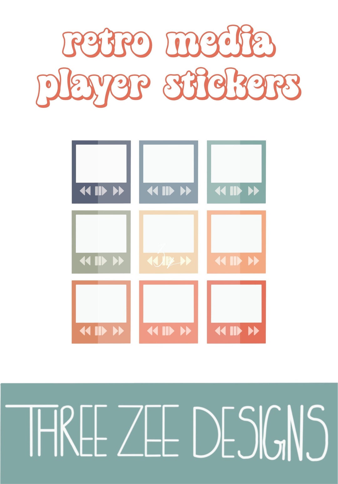 Retro Media Player Digital Sticker Set Goodnotes - Etsy