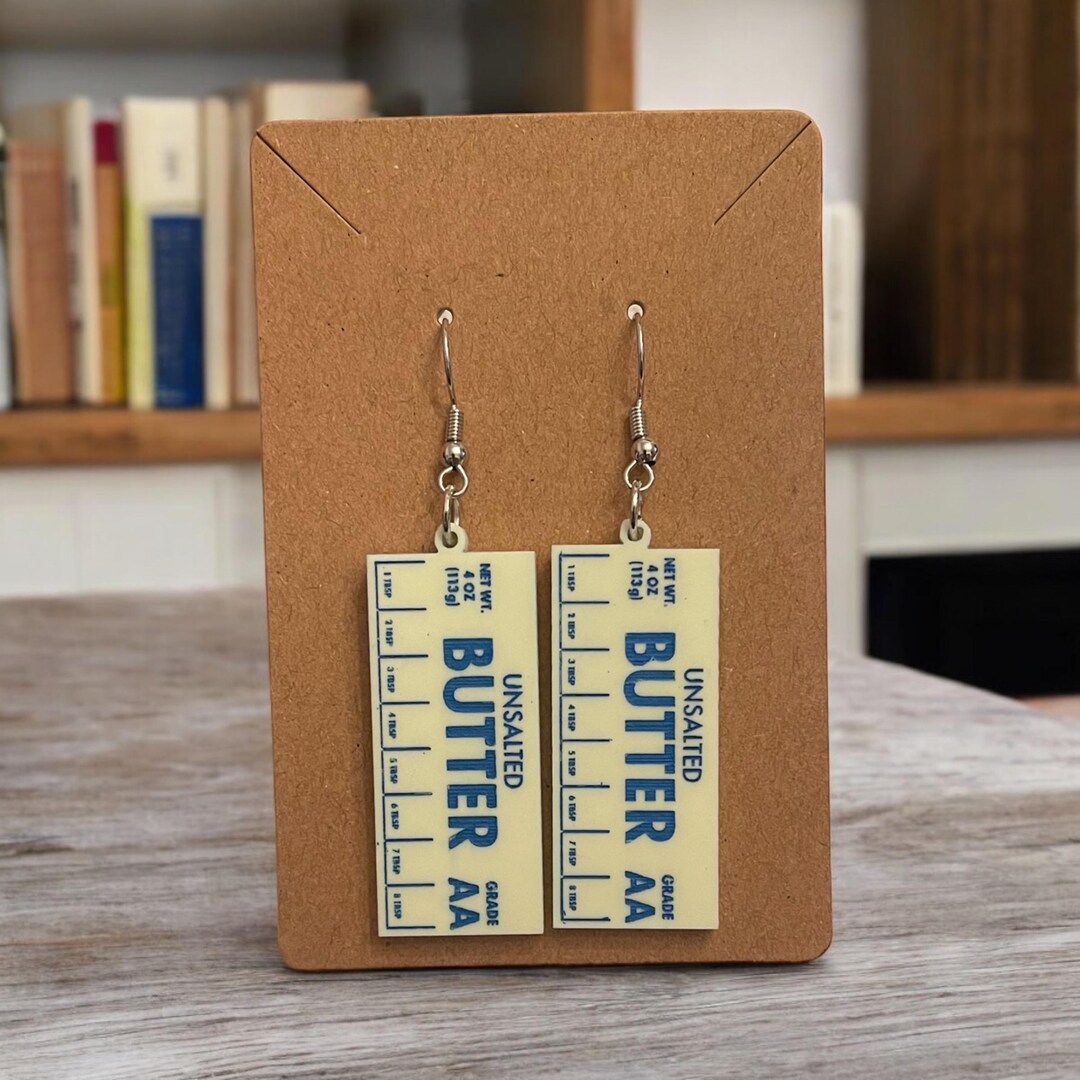 Butter Stick Earrings, Stick of Butter Earrings, Unsalted Butter ...