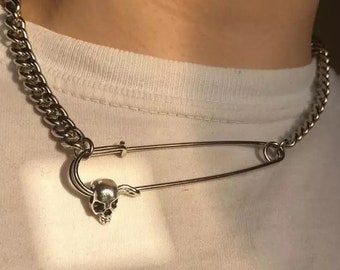 Skull Safety Pin - Etsy