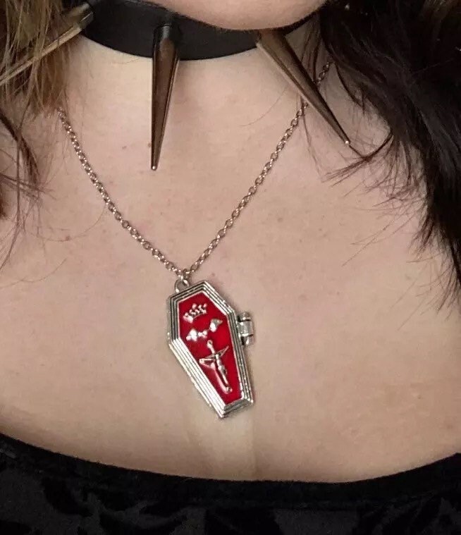 Coffin Locket Necklace Vampire Pendant Unique Necklace - Etsy