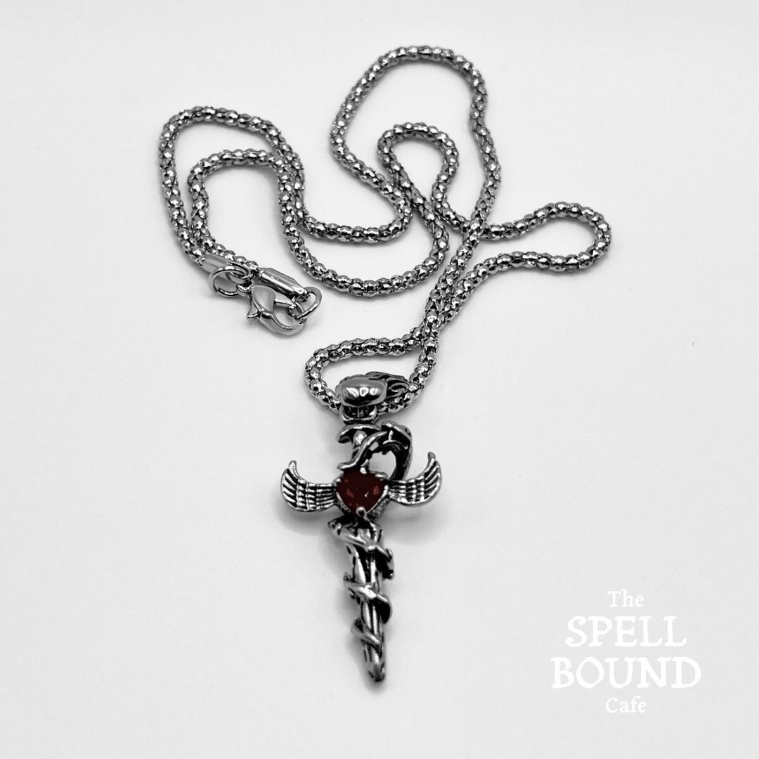 Devil Chakra Pendant Necklace Dragon Sword Unisex Necklace - Etsy