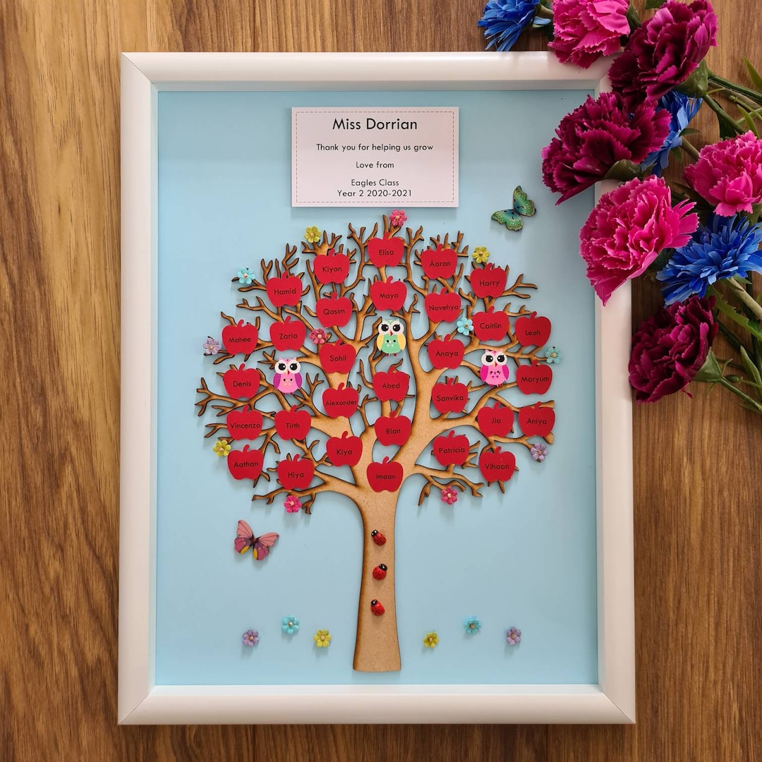 Teacher Class Tree Thank You Teacher, Family Tree, Teachers Gift ...
