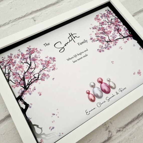 Personalised Family Pebble Frame Christmas Frame Gift Family - Etsy