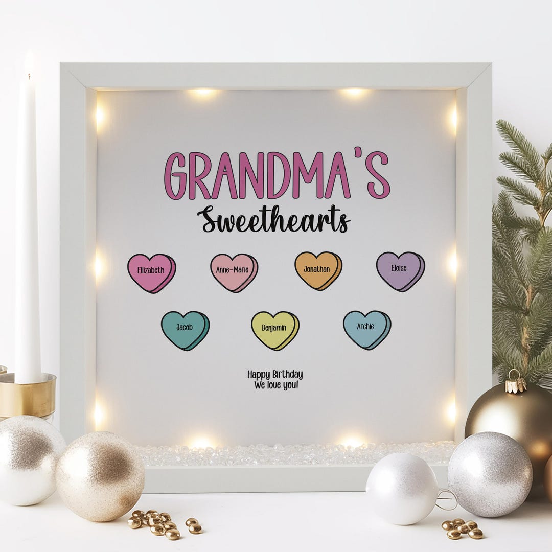 Personalised Grandma's Little Sweethearts Print Frame, Mothers Day ...