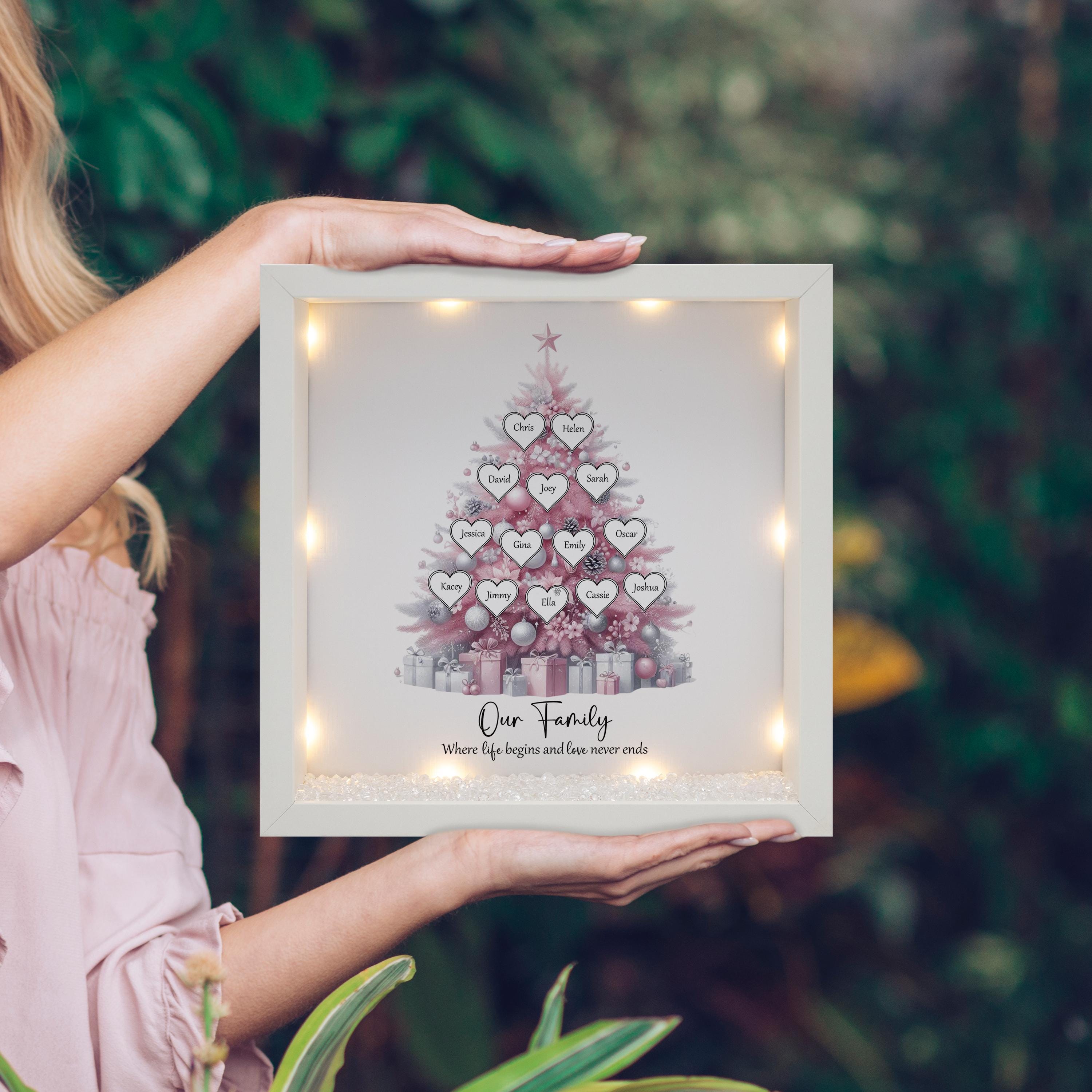 Personalised Christmas Family Tree Frame Gift - Family Tree Print, Gift ...