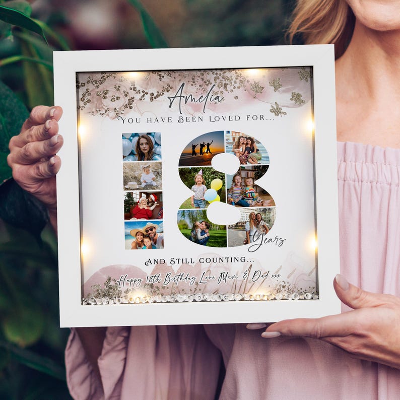 Personalised 18th Birthday Frame Gift, 18th Birthday Gift for Her, 18th ...